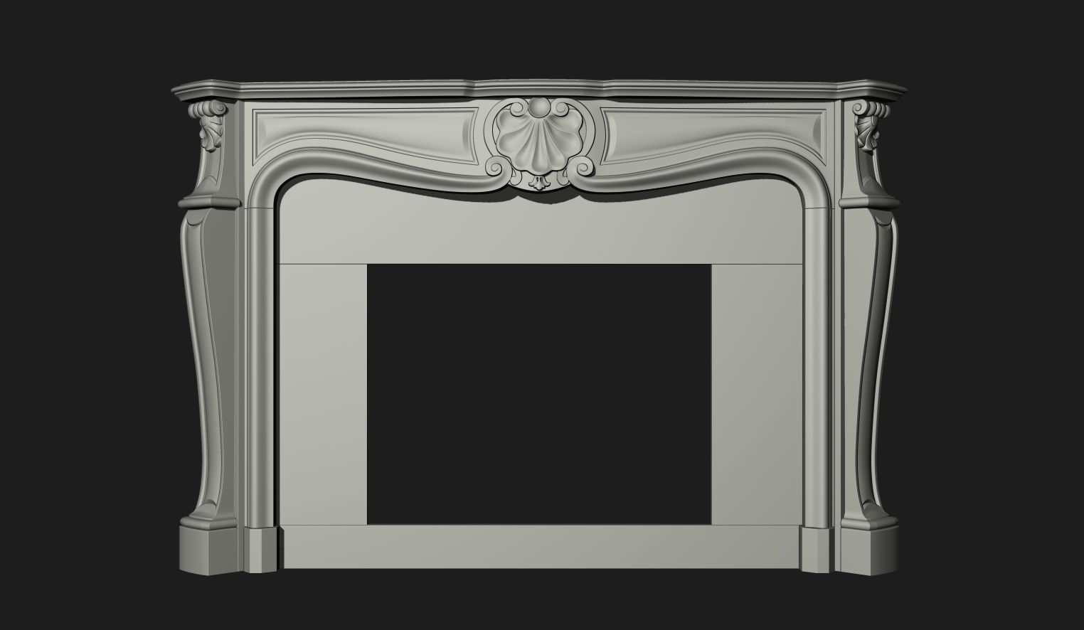 Louis XV style fireplace mantel 3D model | CGTrader