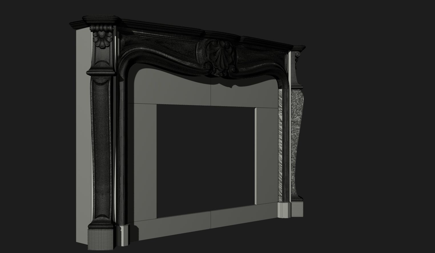 Louis XV style fireplace mantel 3D model | CGTrader