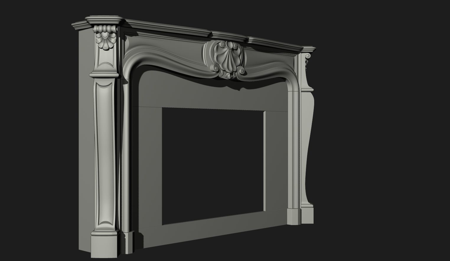 Louis XV style fireplace mantel 3D model | CGTrader