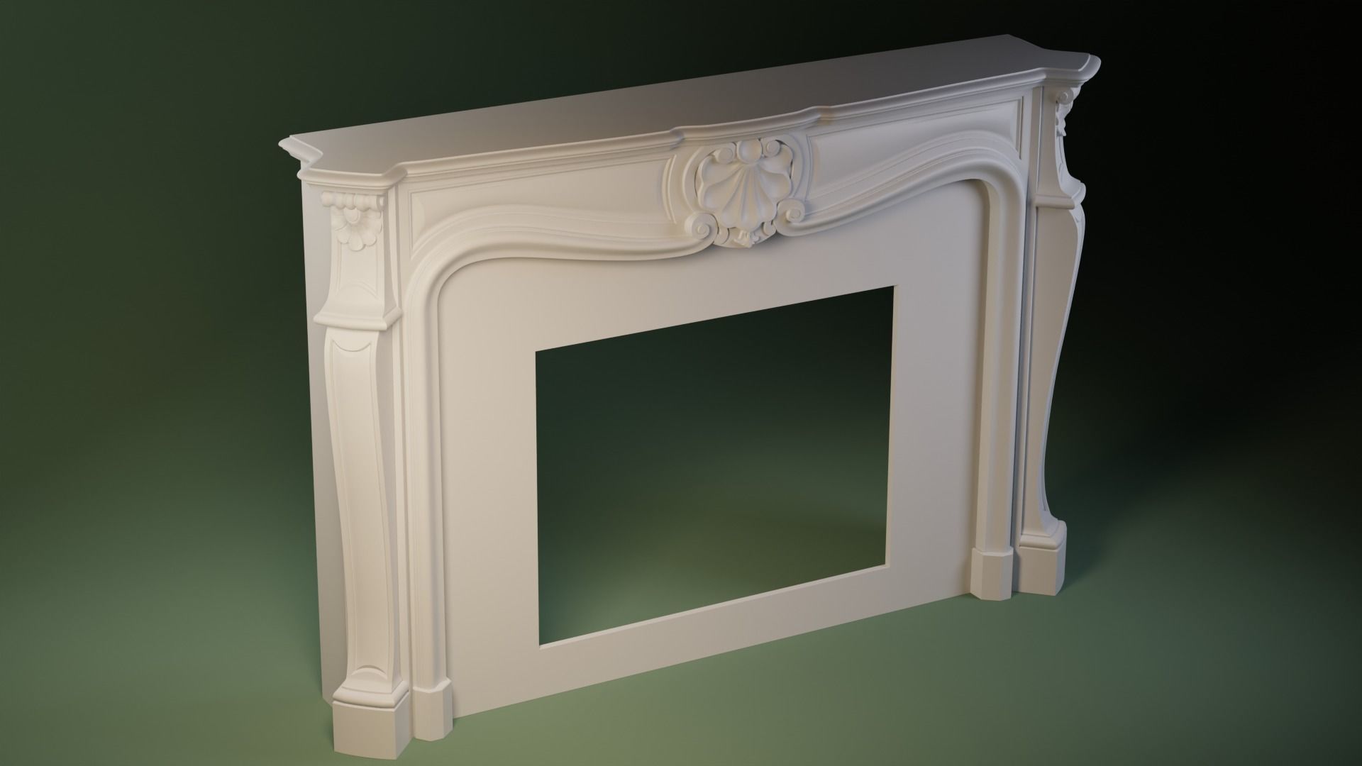 Louis XV style fireplace mantel 3D model | CGTrader
