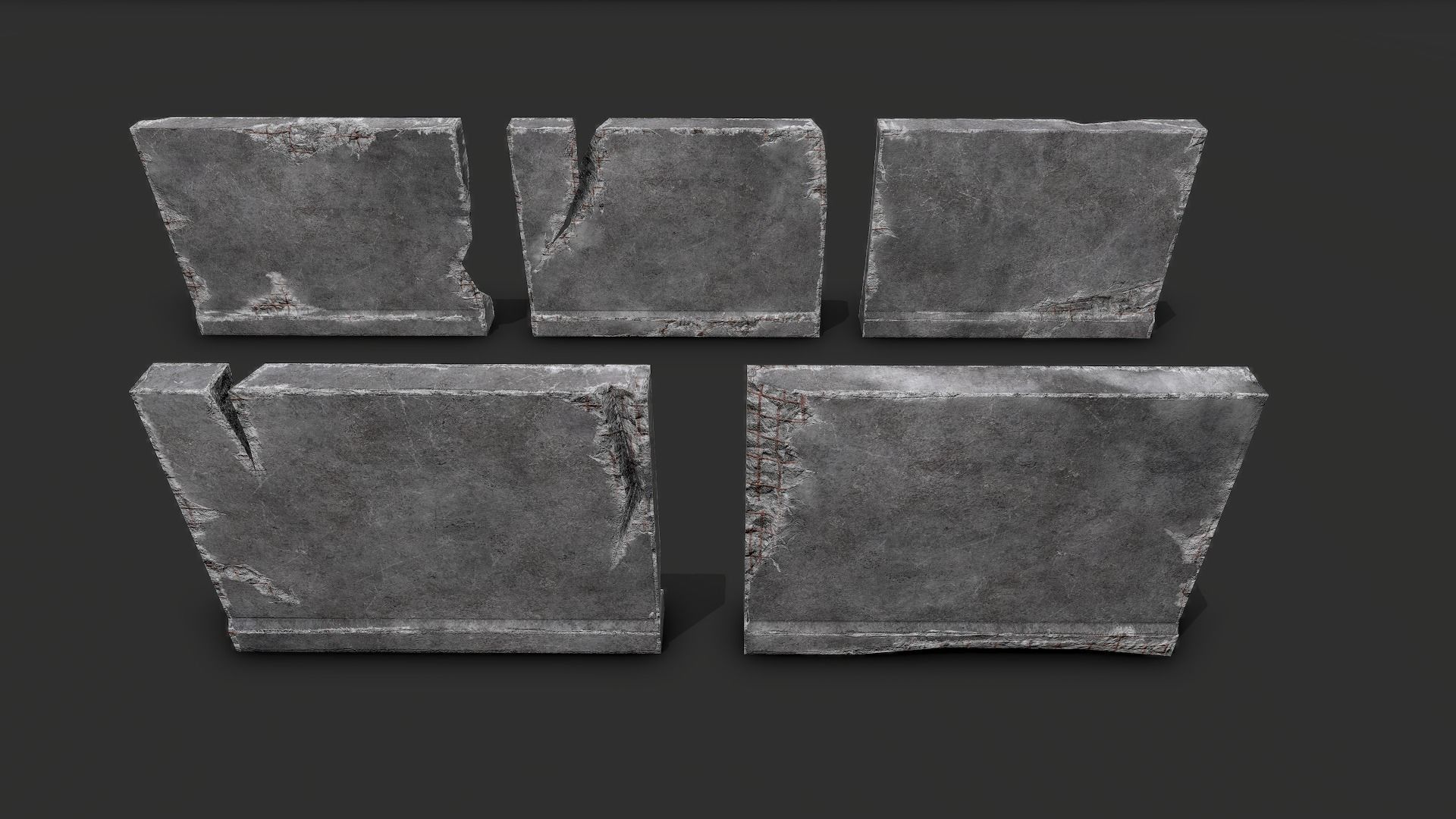 3D model Damaged Concrete Walls VR / AR / low-poly | CGTrader