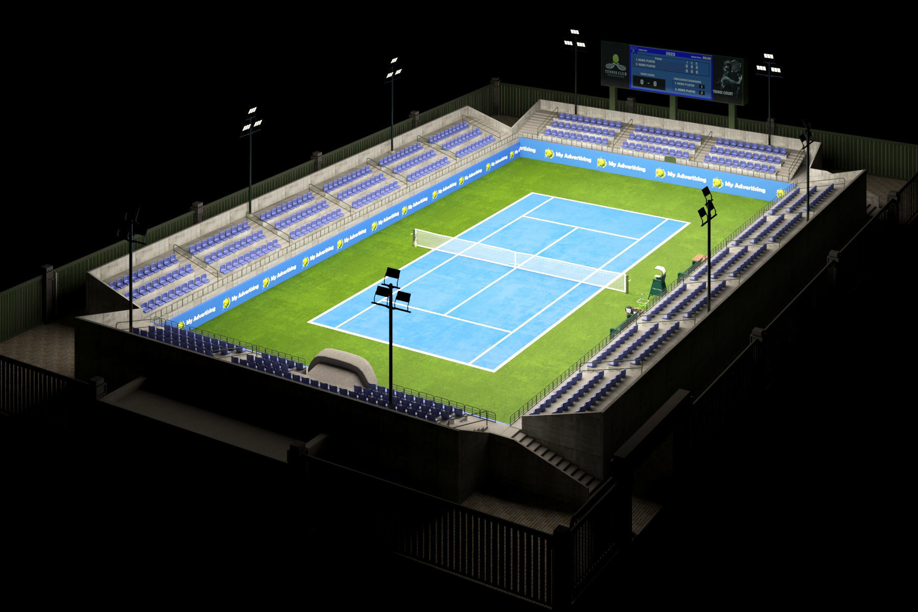 3D model Studiom-Tennis-Court tennis court VR / AR / low-poly | CGTrader