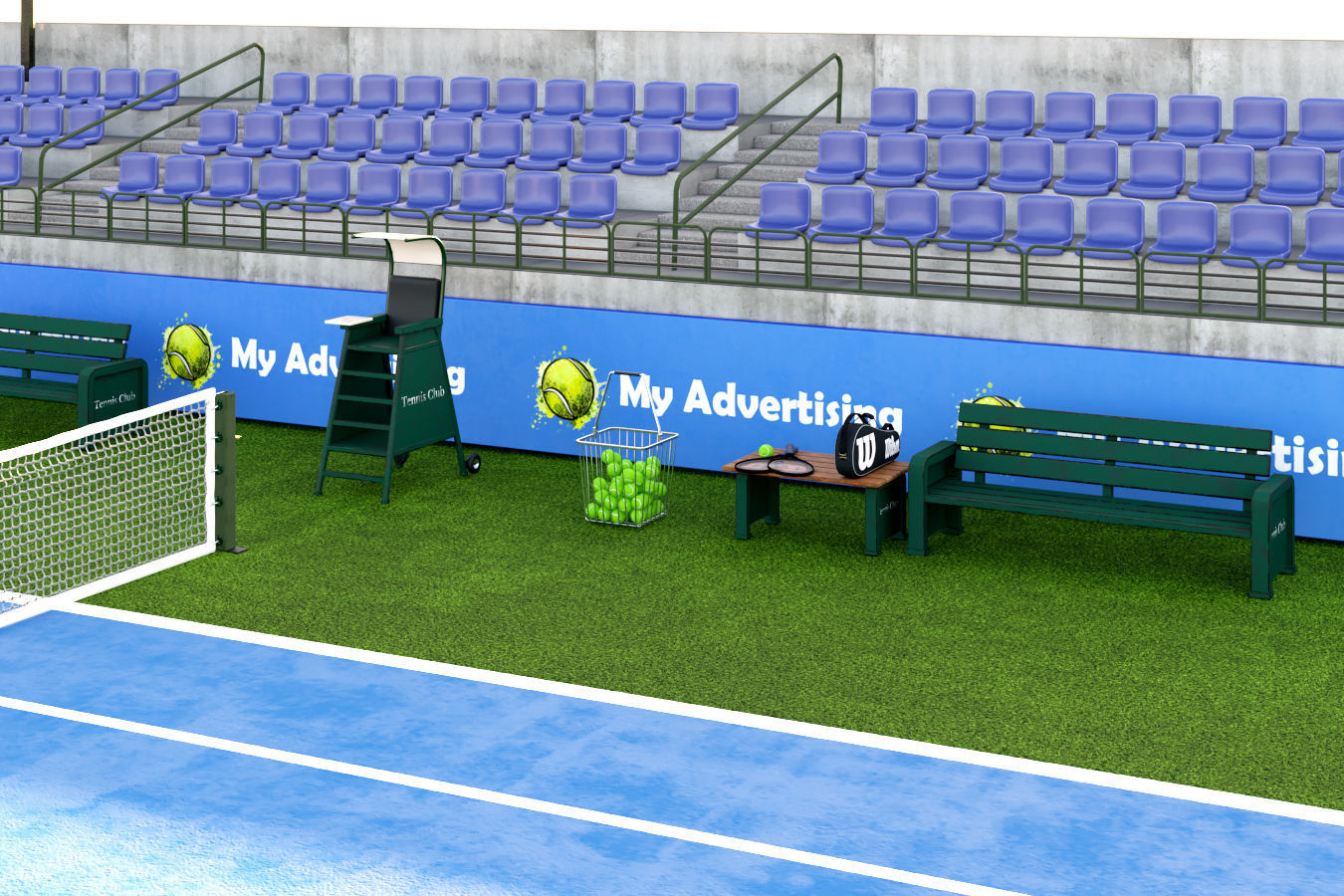 3D model Studiom-Tennis-Court tennis court VR / AR / low-poly | CGTrader
