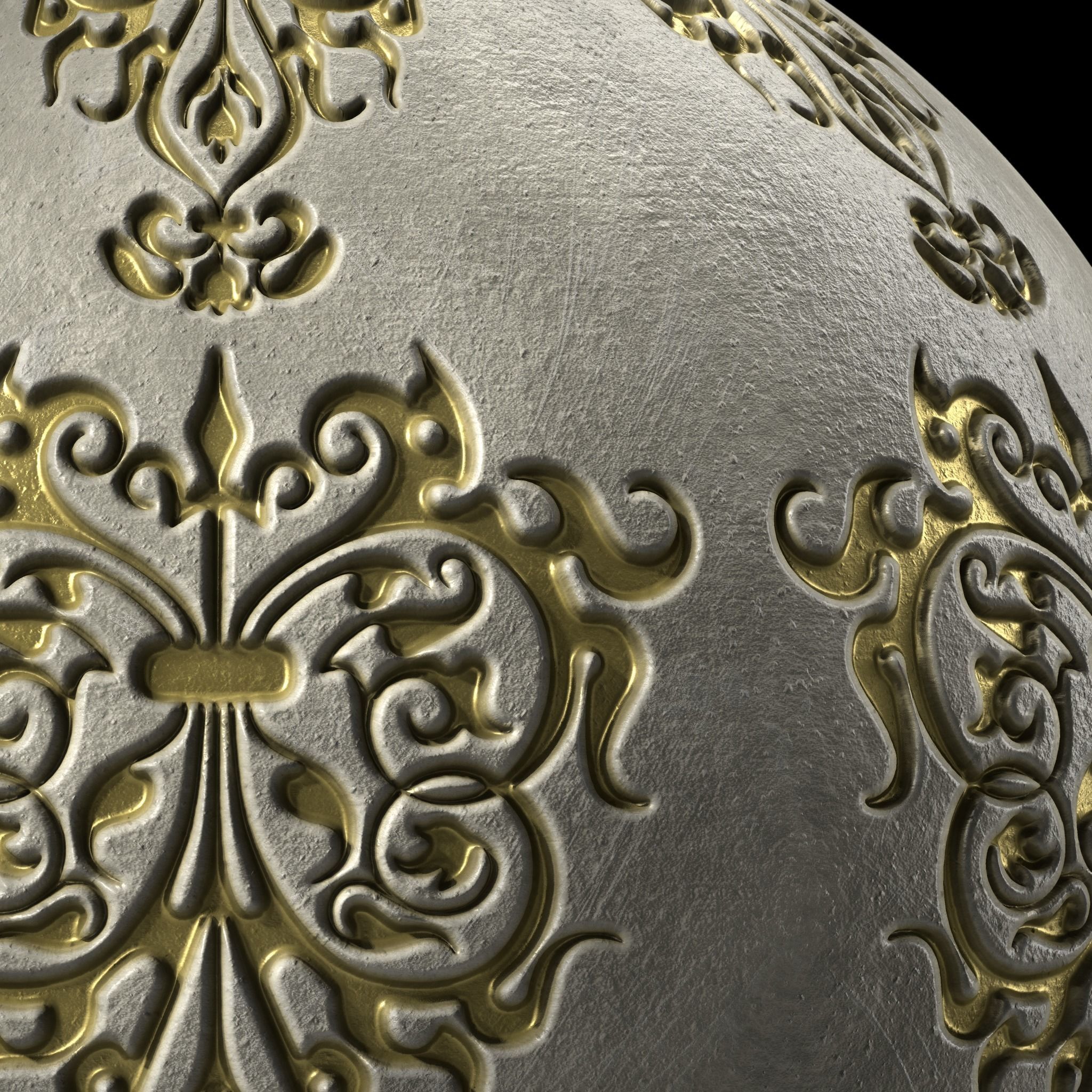 3D model Plaster Materials 10- Ornament Plaster Pbr 4k seamless Sbsar ...