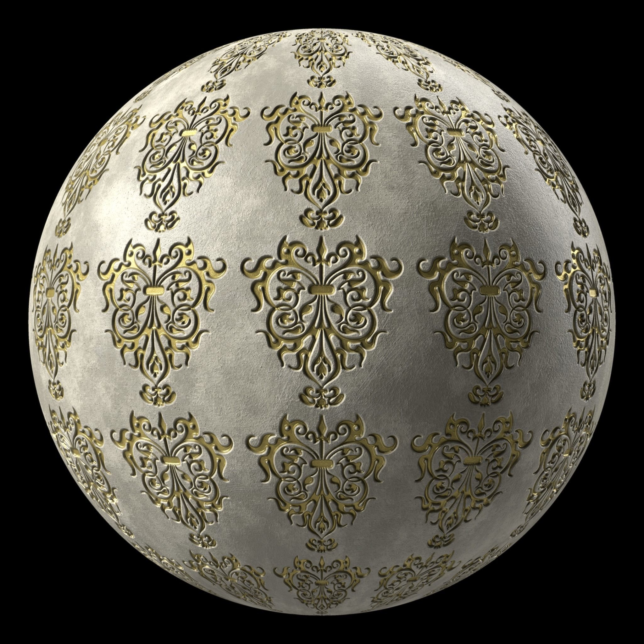 3D model Plaster Materials 10- Ornament Plaster Pbr 4k seamless Sbsar ...