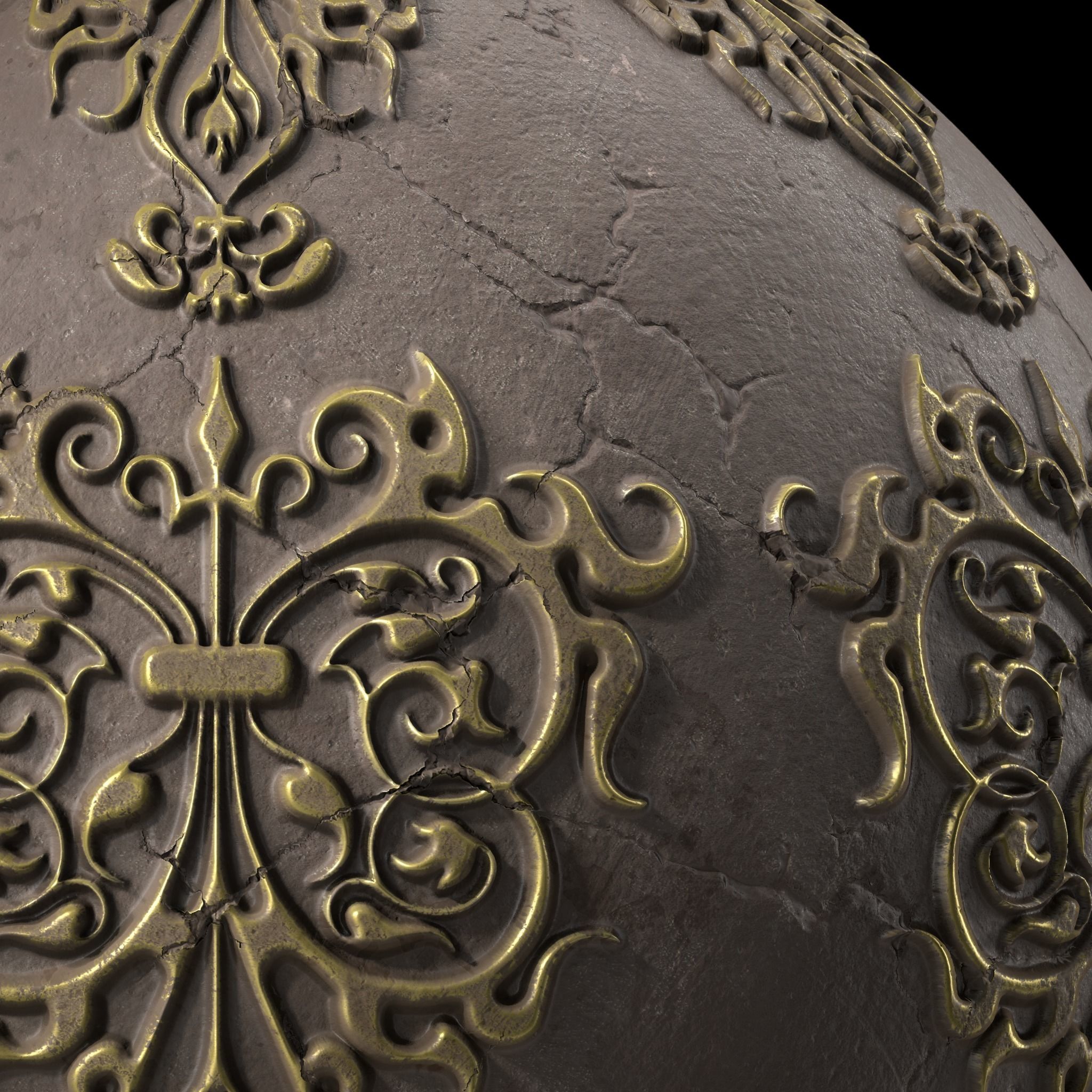 3D model Plaster Materials 10- Ornament Plaster Pbr 4k seamless Sbsar ...