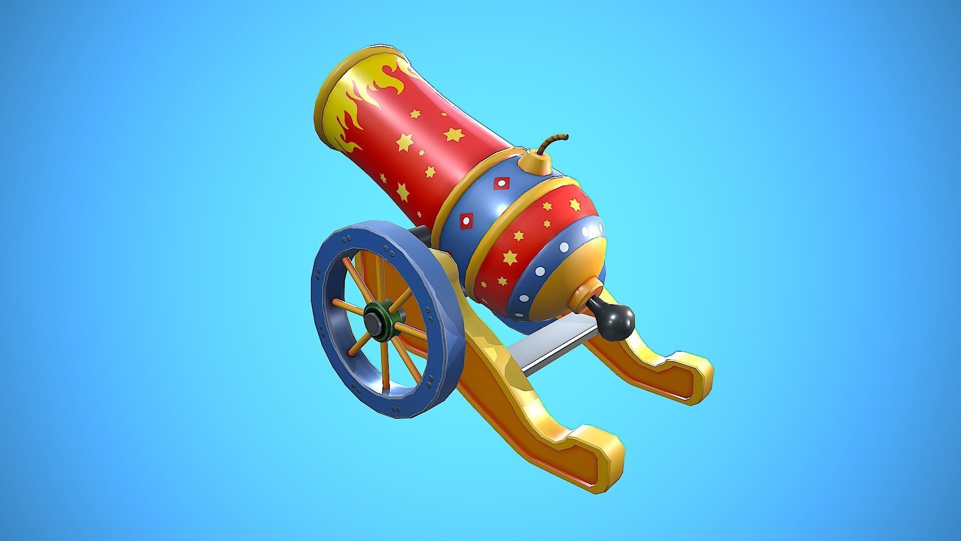 3D model CARNIVAL CANNON CIRCUS CARTOON STYLIZED VR / AR / low-poly ...