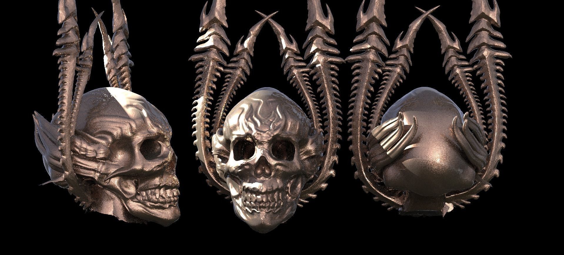Alien Hybrid Scull Tall 3D model | CGTrader