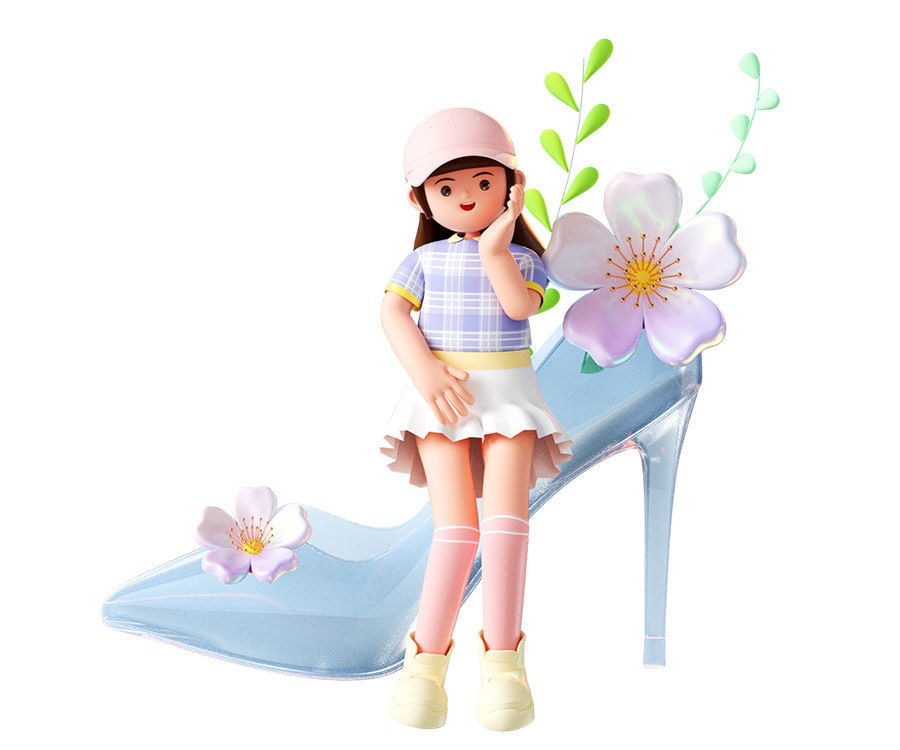 C4D model - spring energetic female characters 3D model | CGTrader