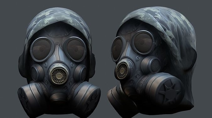 3D model Gas mask helmet 3d model military combat Low-poly VR / AR ...