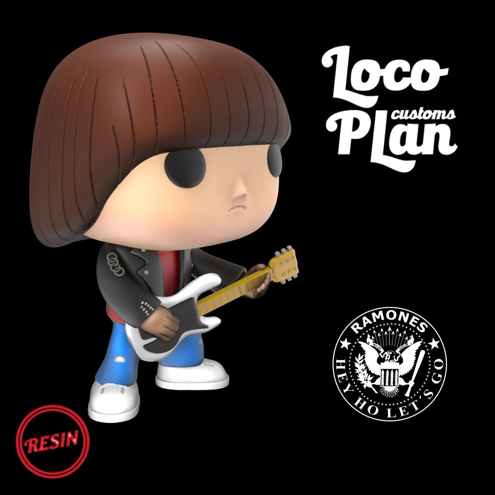 Johnny Ramone the Ramones Custom 3D model 3D printable | CGTrader