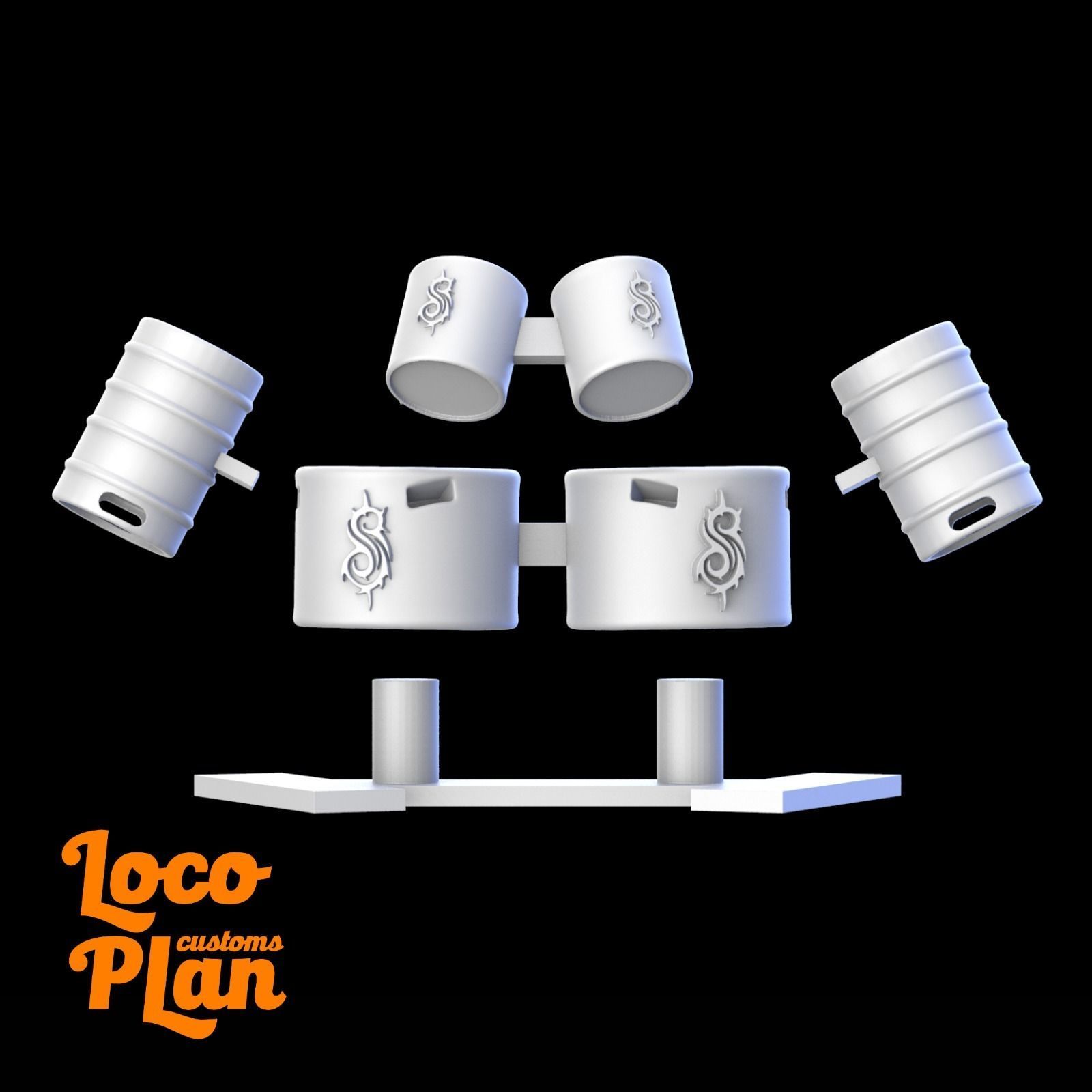 Slipknot Drum Set Custom 3D model 3D printable | CGTrader