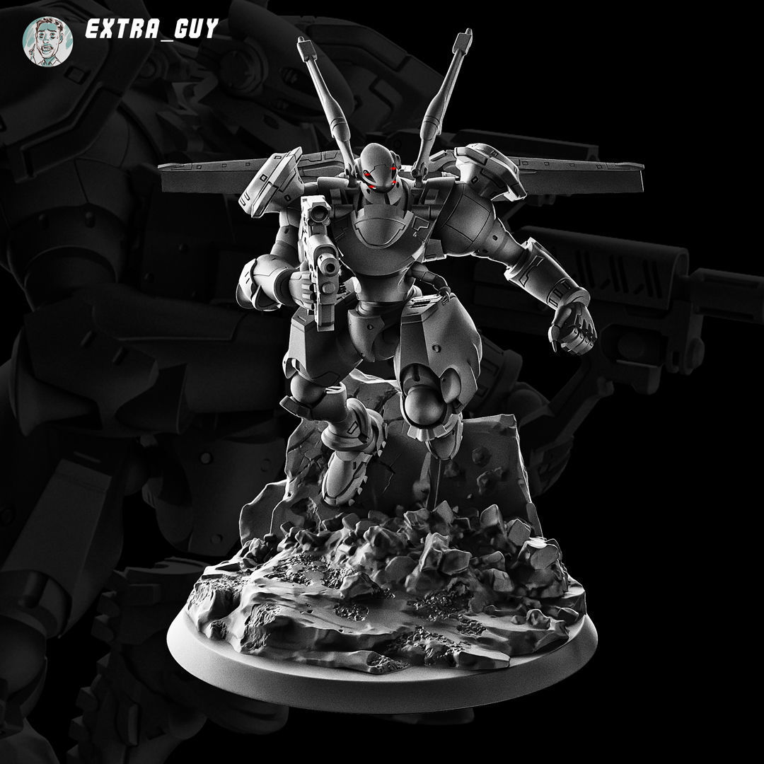 Killer Bunny Robot 75mm 3D model 3D printable | CGTrader