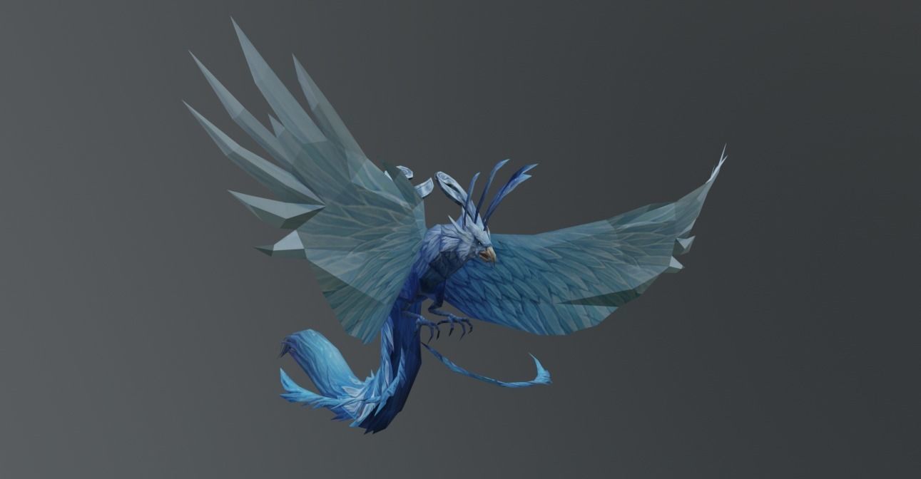 3D model Blue Fantasy Phoenix VR / AR / low-poly | CGTrader
