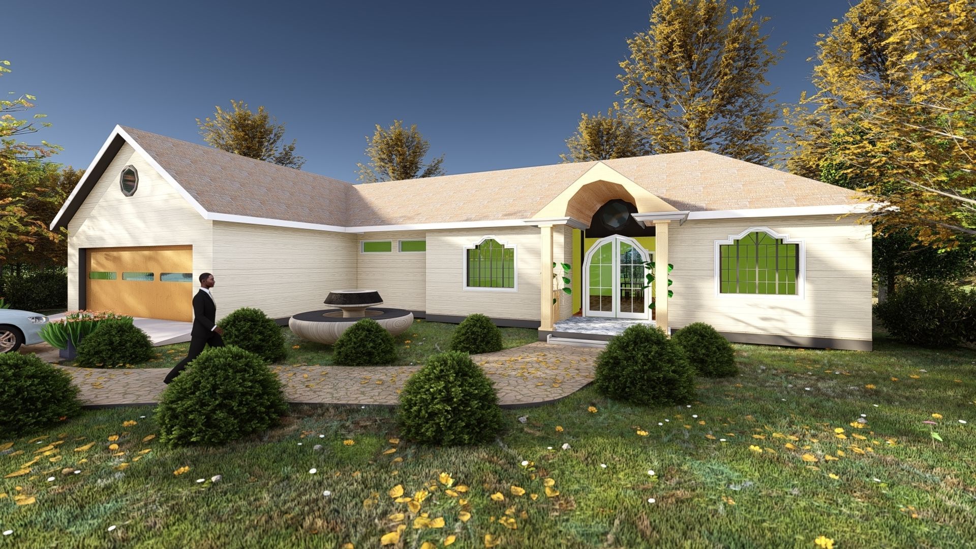 4 Bedroom house plan 3D model | CGTrader