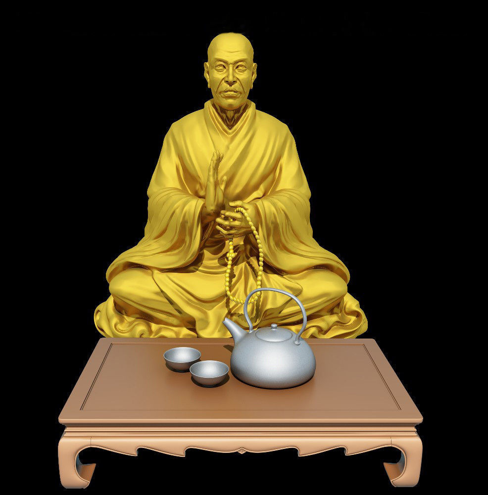 Zen Master Monk - Tea Ceremony 3D model 3D printable | CGTrader