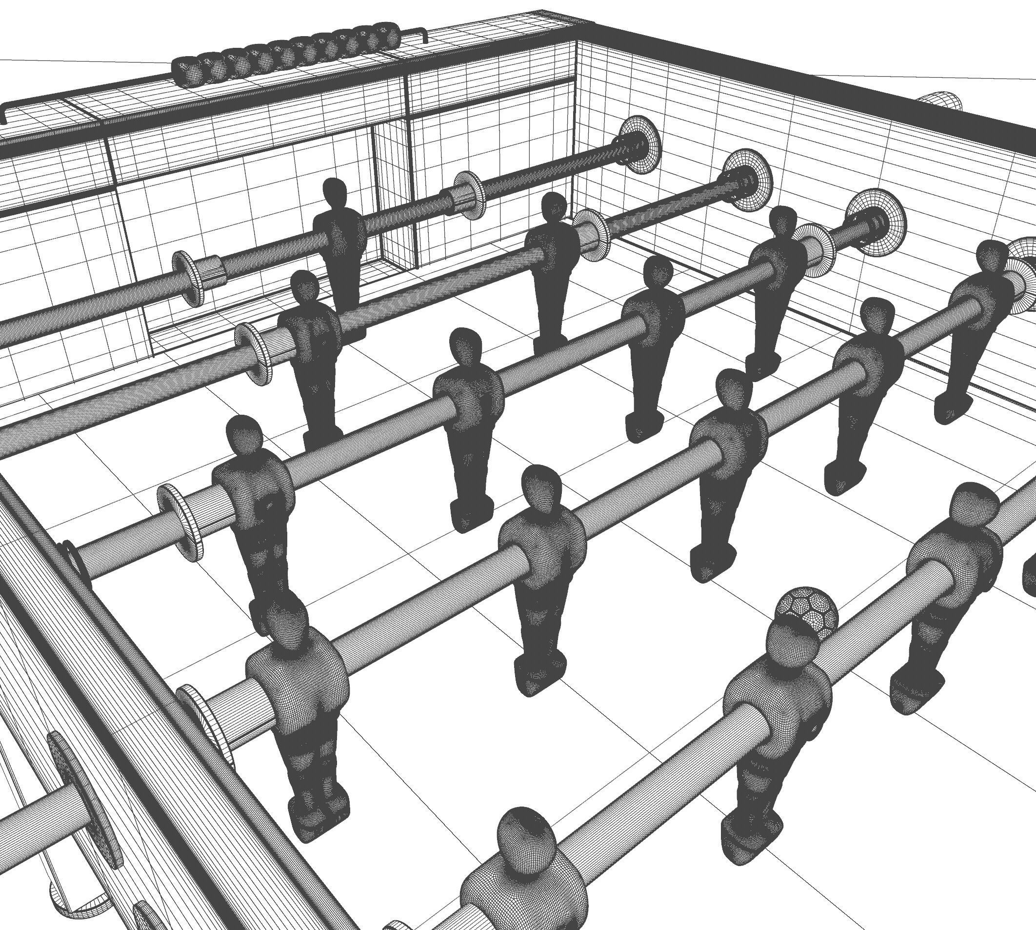Vintage Foosball Table 3D model | CGTrader