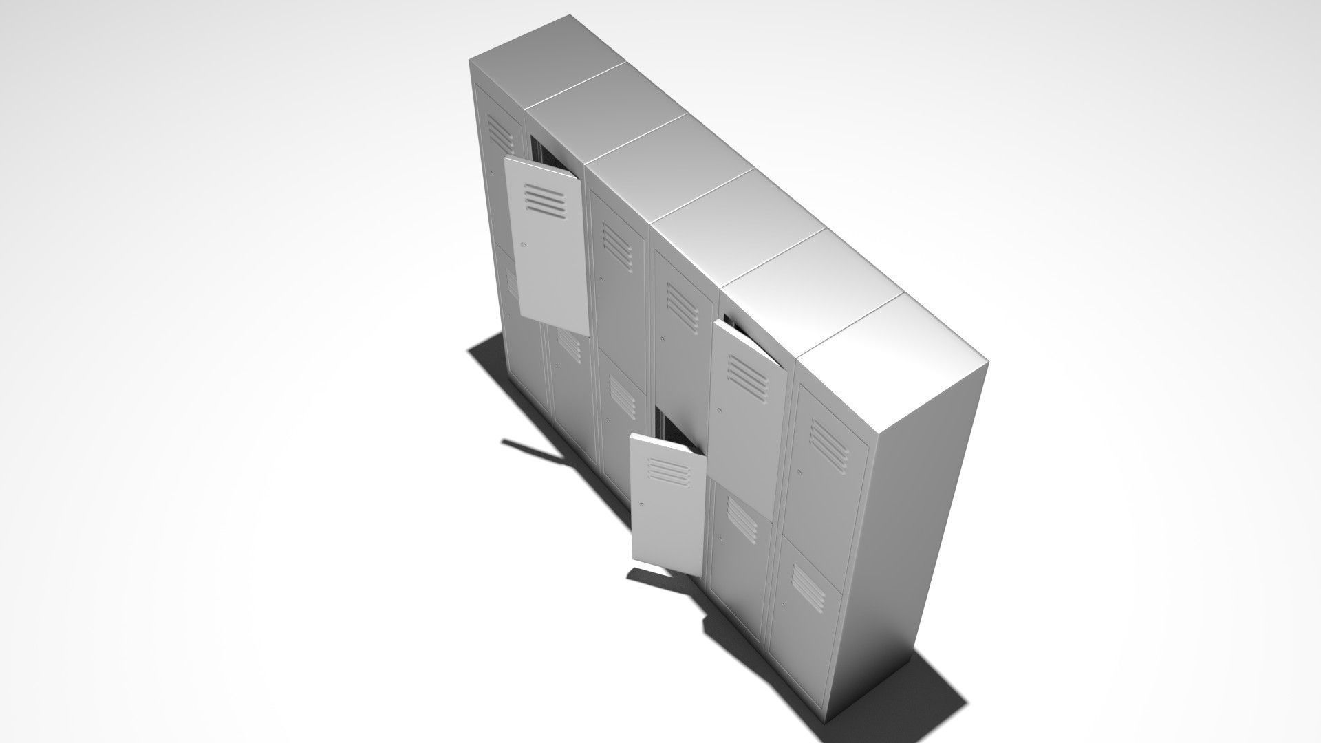 Steel lockers 3D model | CGTrader
