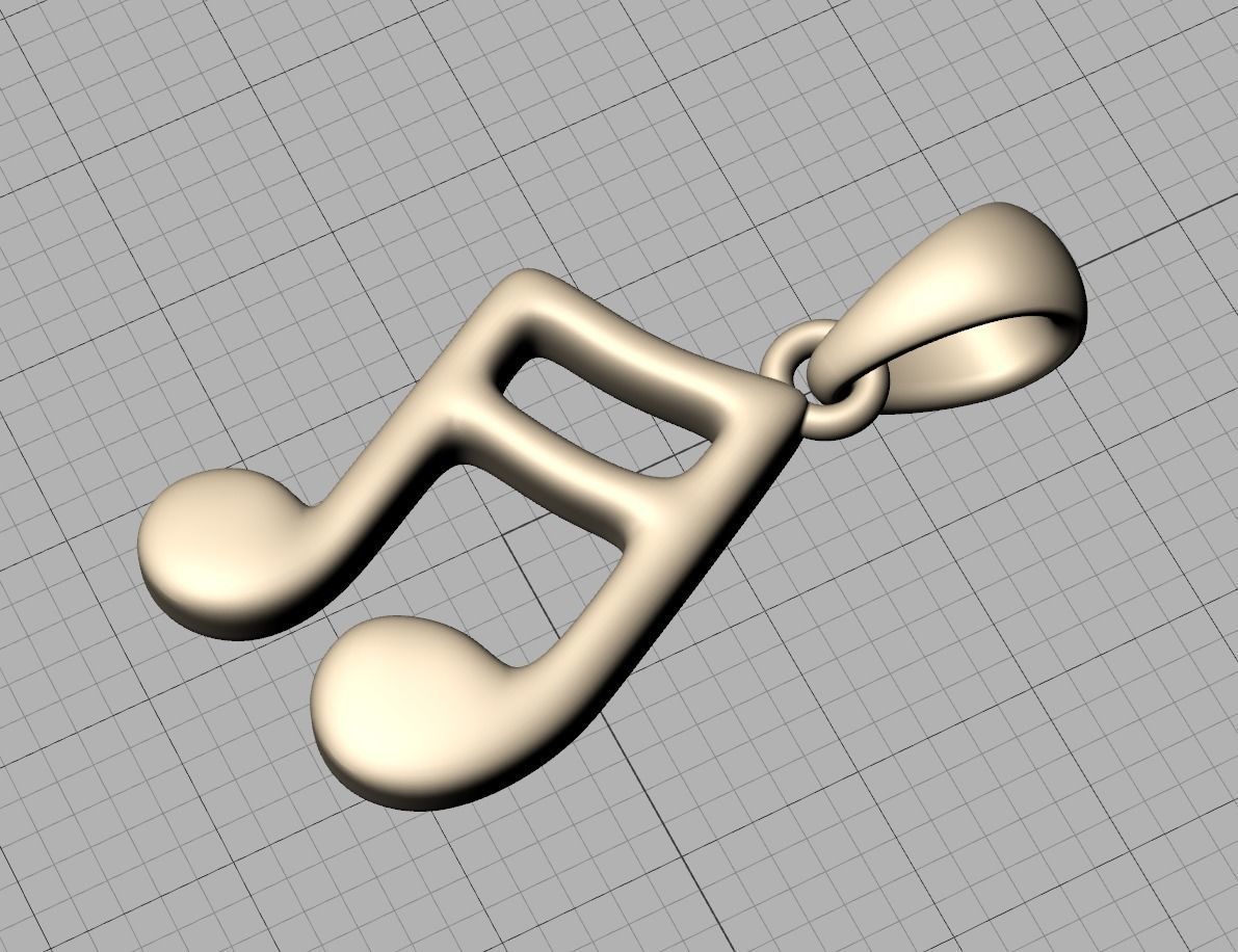 Music Note Pendant 17mm Music Necklace 3dprint model 3D model 3D ...