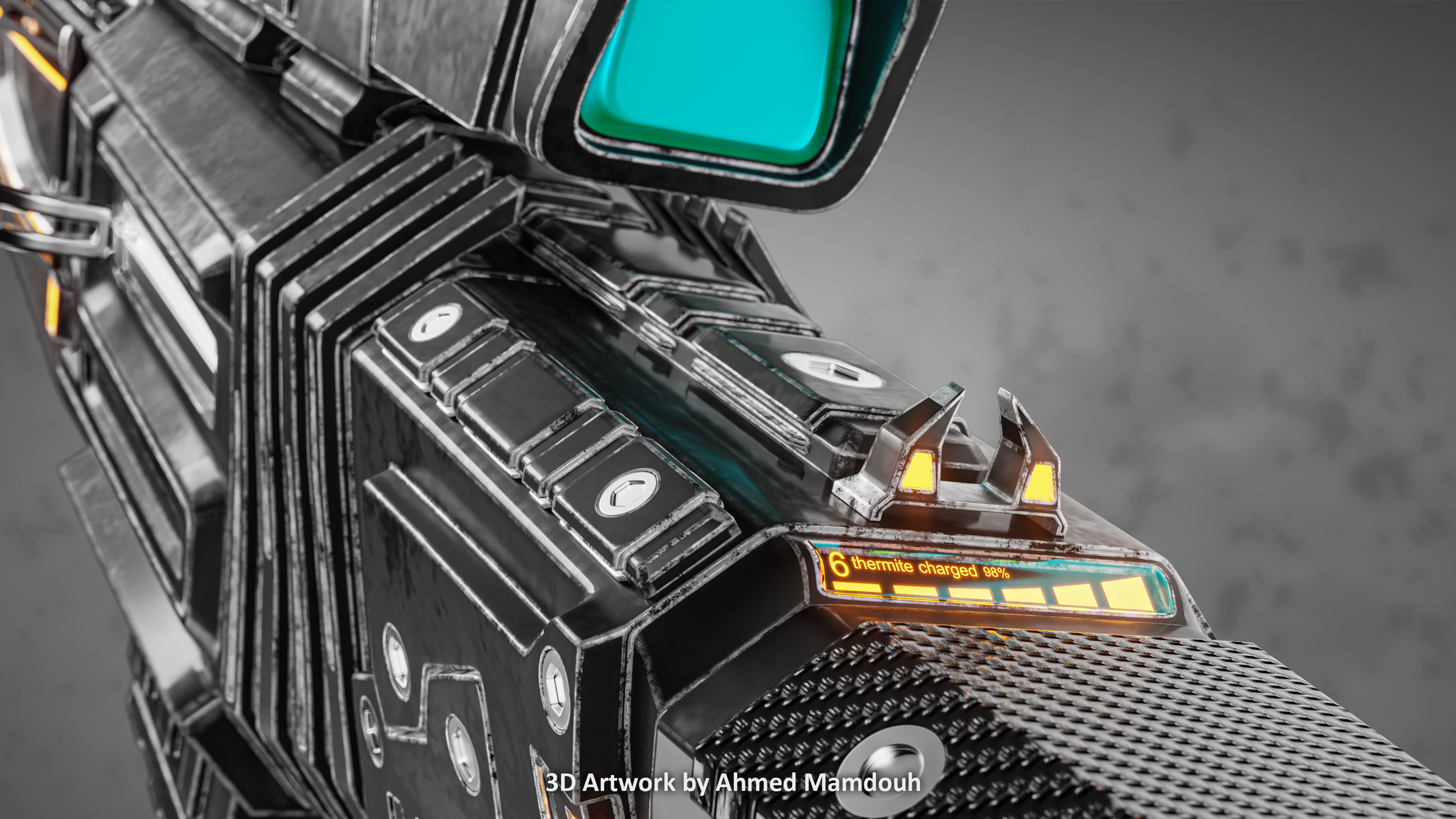 3D model PBR game ready sci fi sniper rifle package VR / AR / low-poly ...