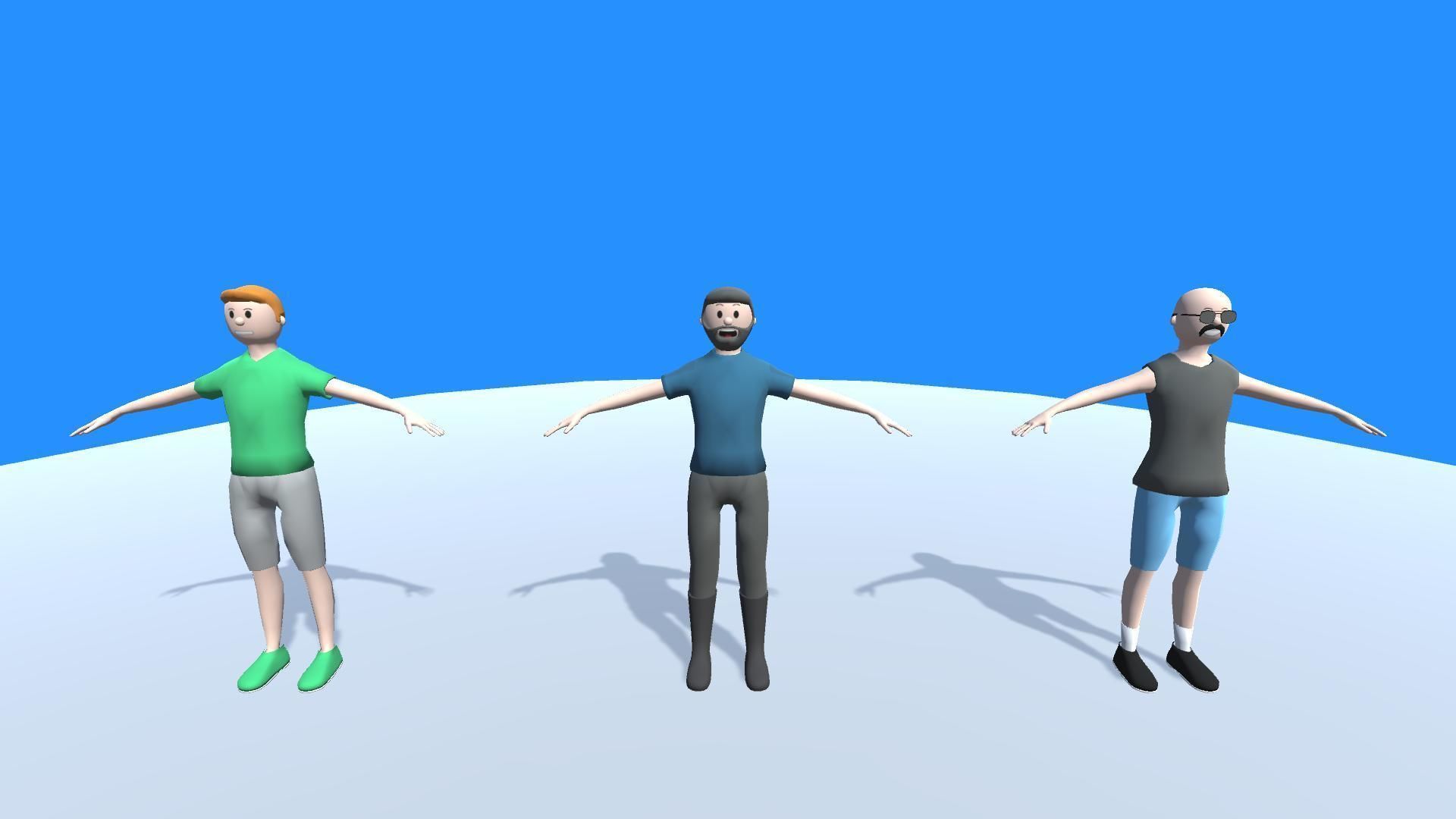 3D model Lowpoly Characters-Cartoon Rigged Characters -Facial ...