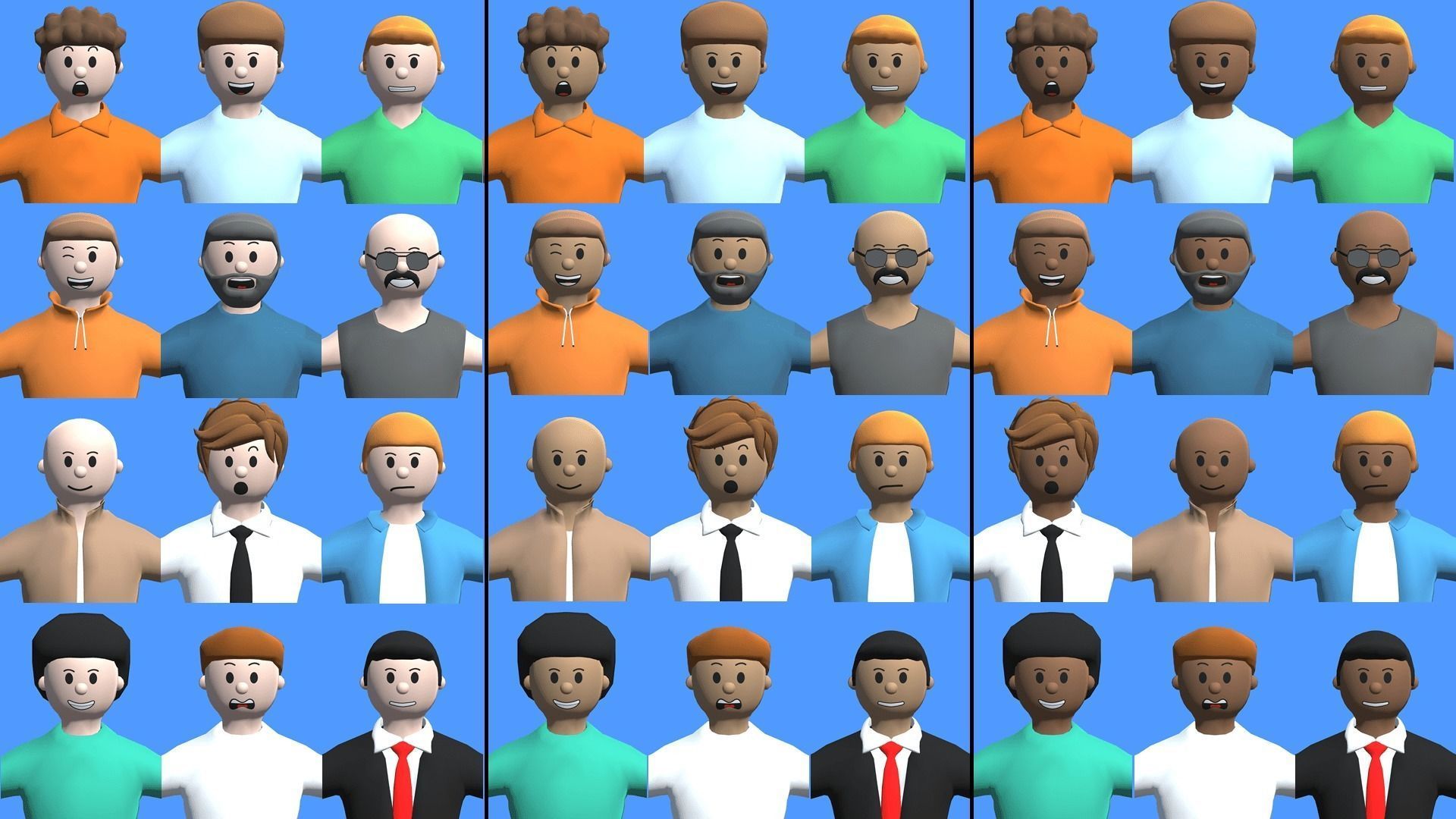 3D model Lowpoly Characters-Cartoon Rigged Characters -Facial ...