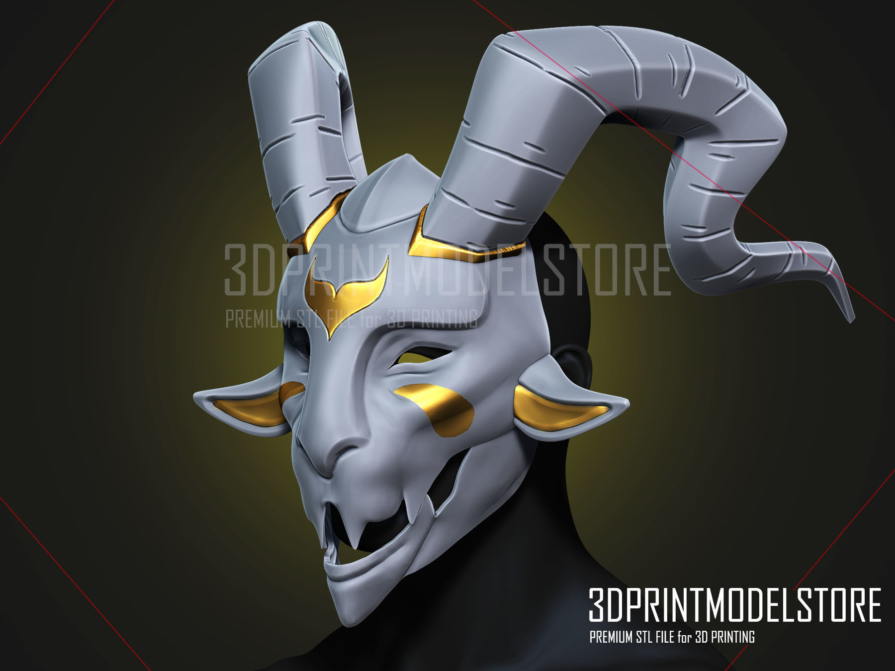 Neon White Cosplay Mask - Neon Yellow Mask - Halloween Costume 3D model ...