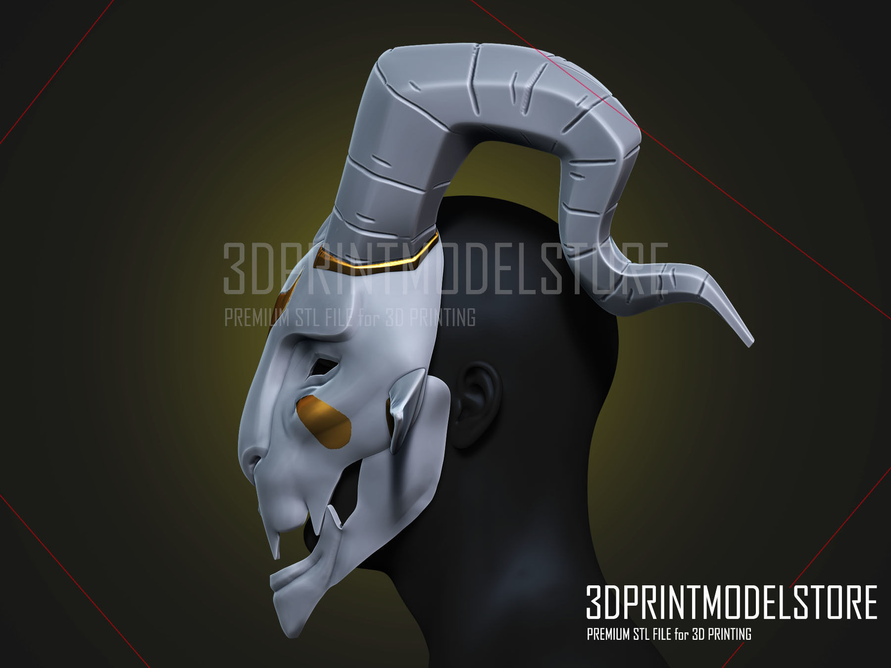 Neon White Cosplay Mask - Neon Yellow Mask - Halloween Costume 3D model ...