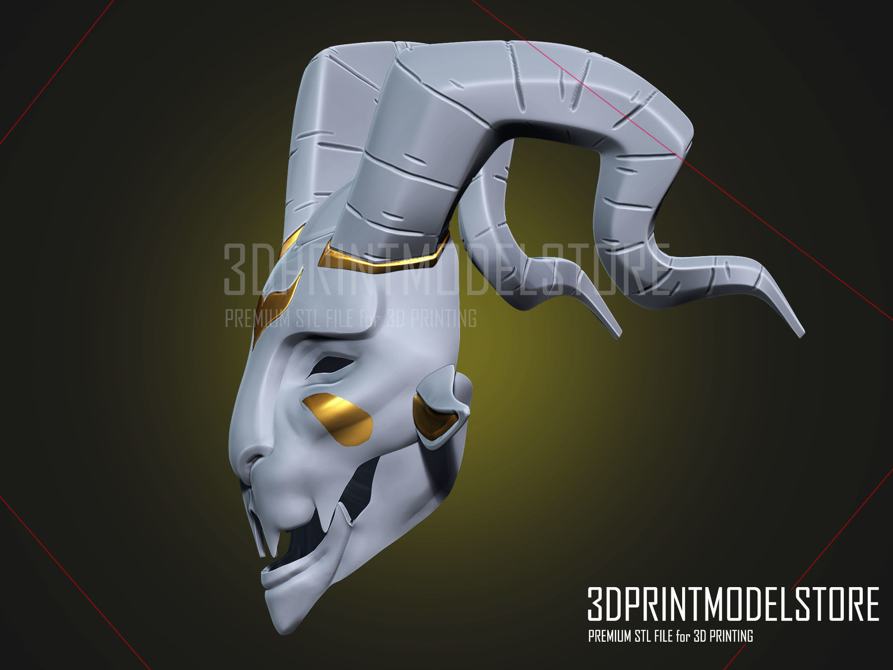 Neon White Cosplay Mask - Neon Yellow Mask - Halloween Costume 3D model ...