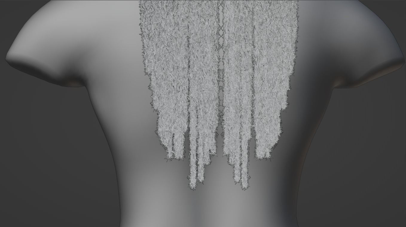 Double Ponytail Dreadlocks 3D model | CGTrader