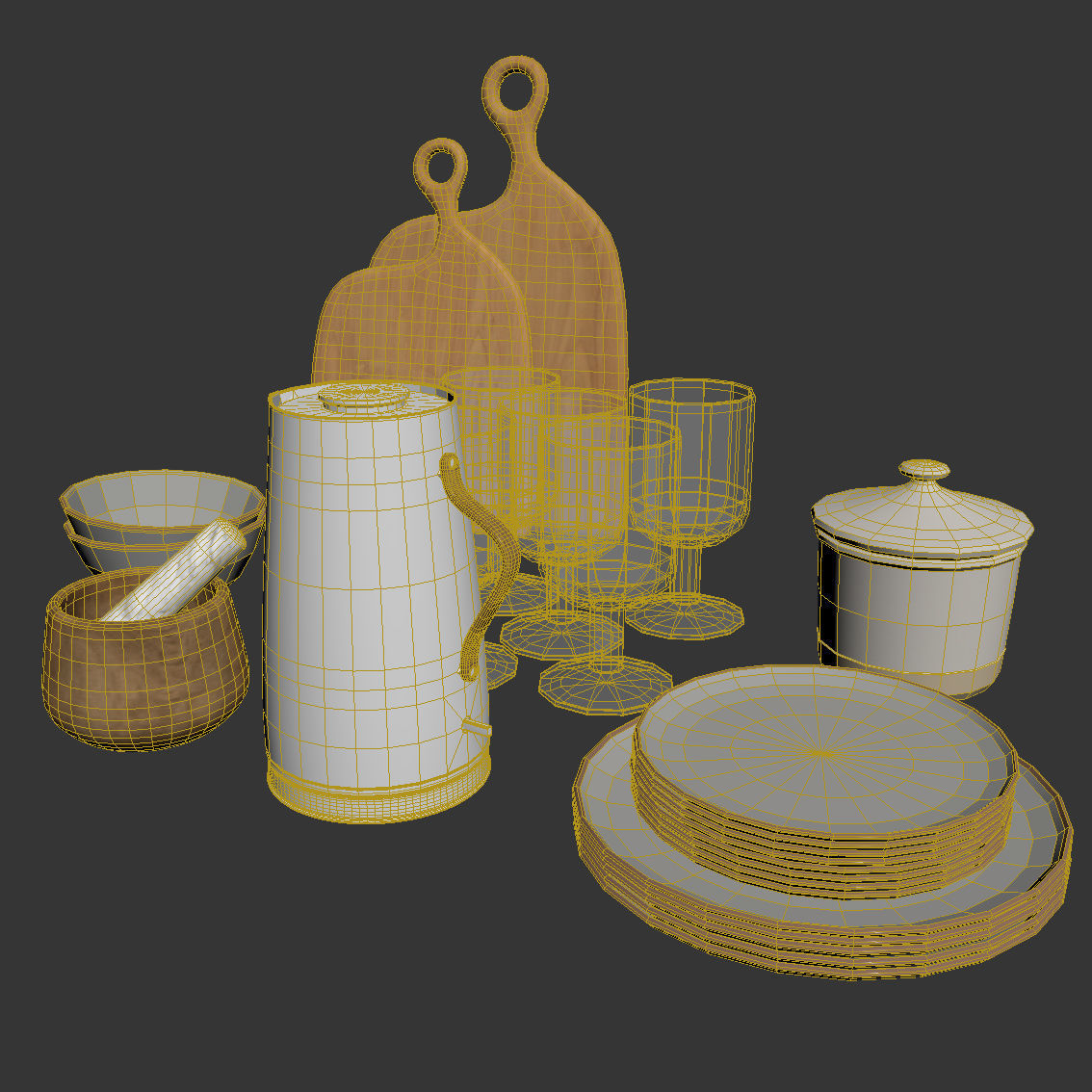 Kitchen props set 3D model | CGTrader
