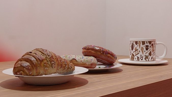 Delicious breakfast 3D model | CGTrader