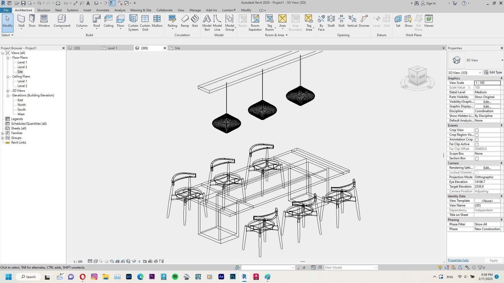 Dining table Furniture Pack Revit Family Interior 3D model | CGTrader
