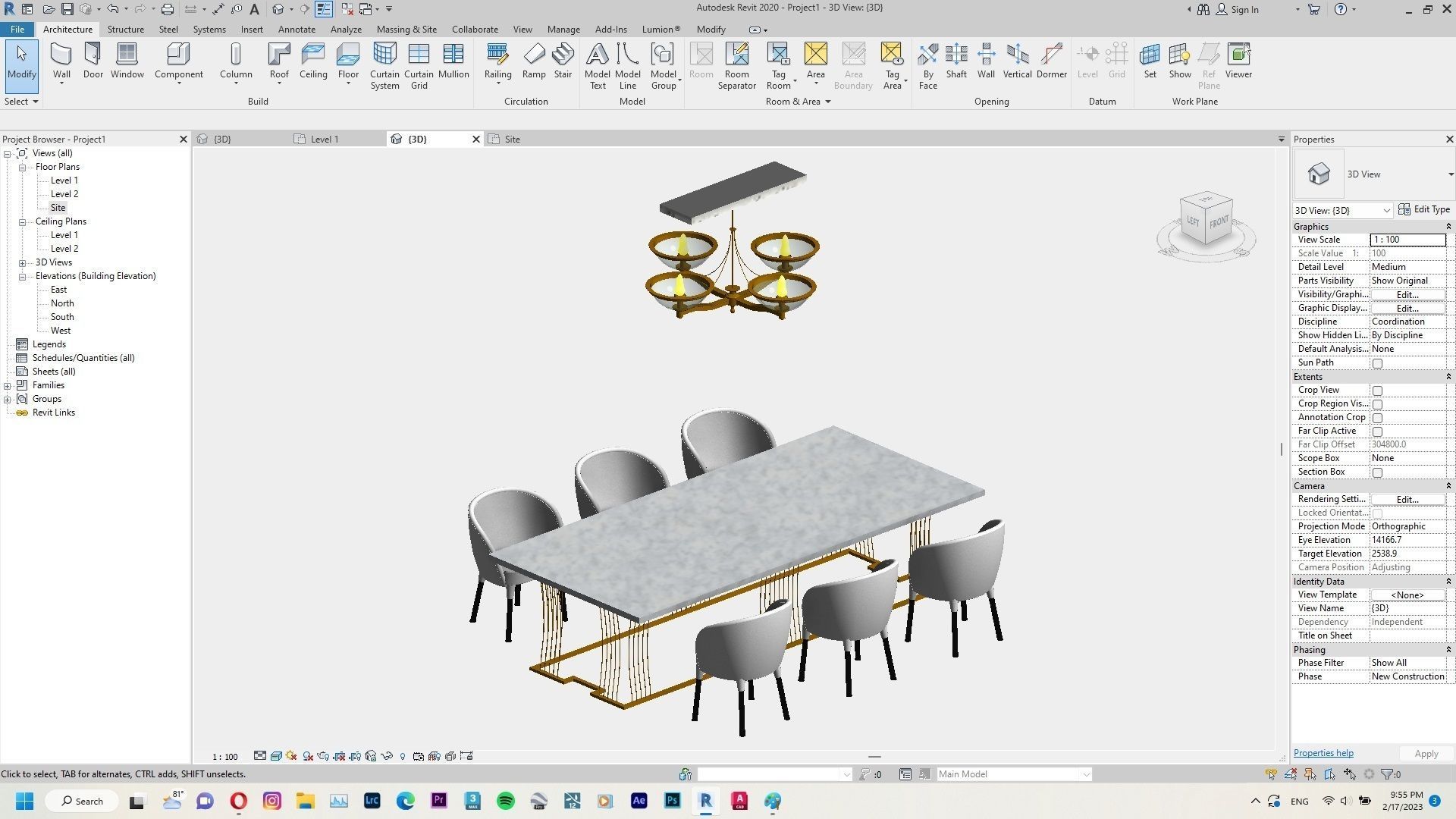 Dining table Furniture Pack Revit Family Interior 3D model | CGTrader