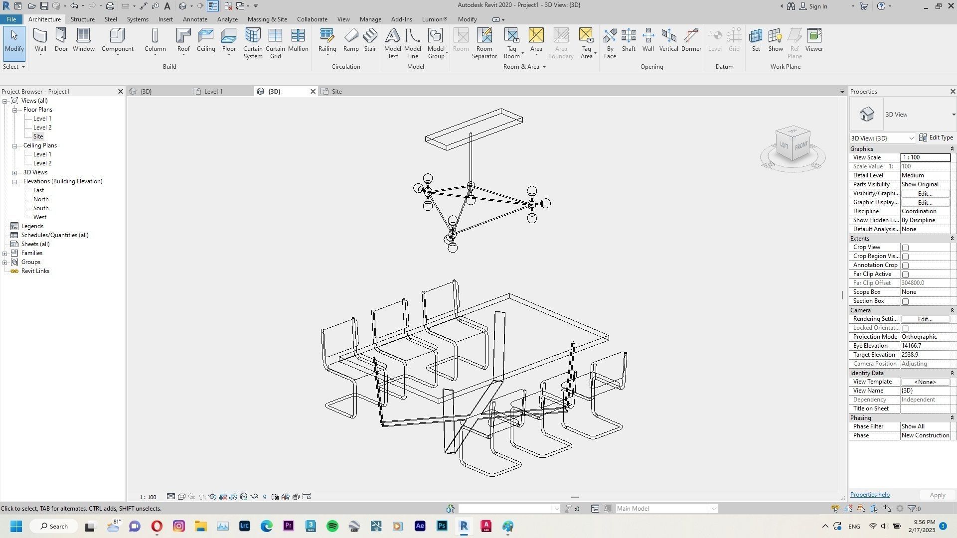 Dining table Furniture Pack Revit Family Interior 3D model | CGTrader