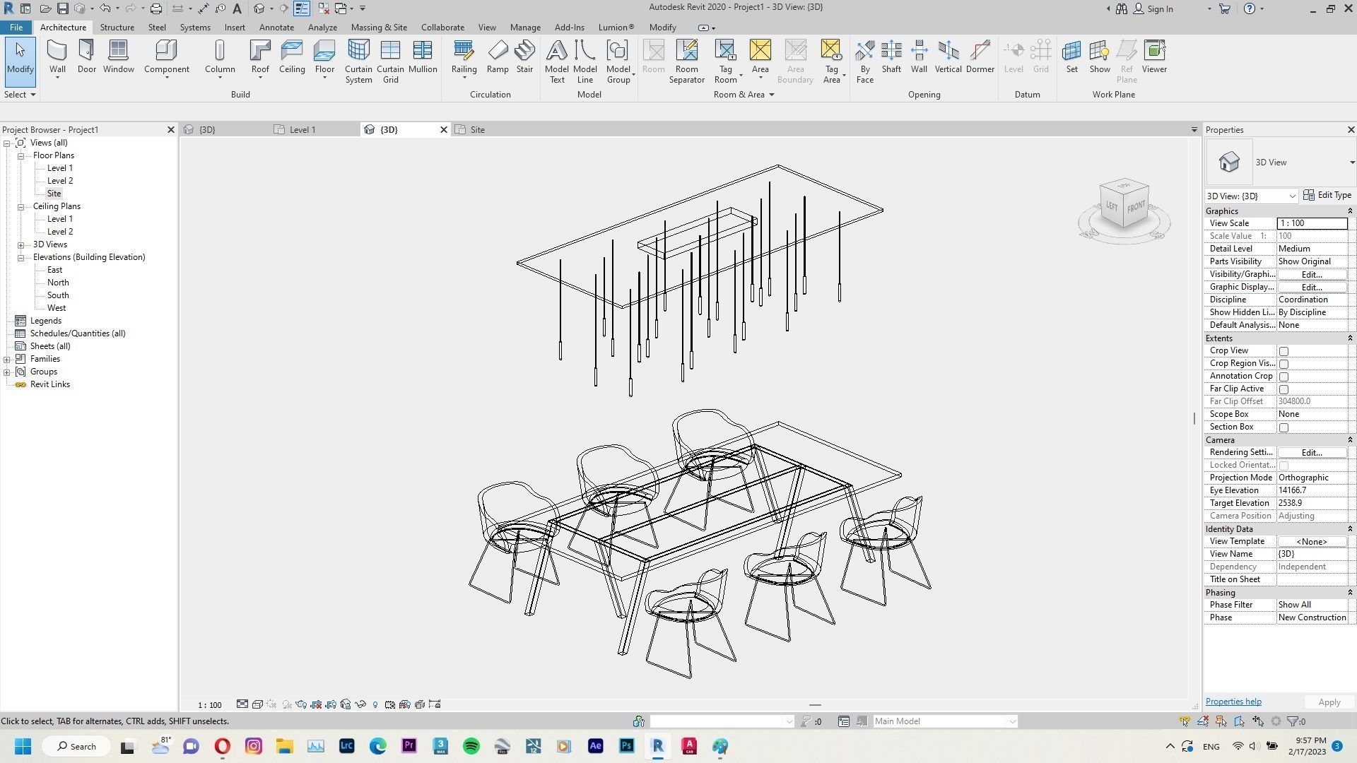 Dining table Furniture Pack Revit Family Interior 3D model | CGTrader