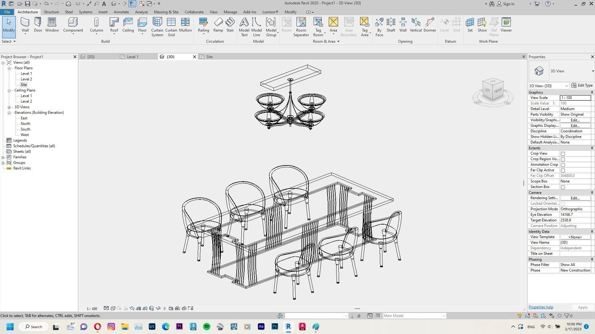Dining table Furniture Pack Revit Family Interior 3D model | CGTrader