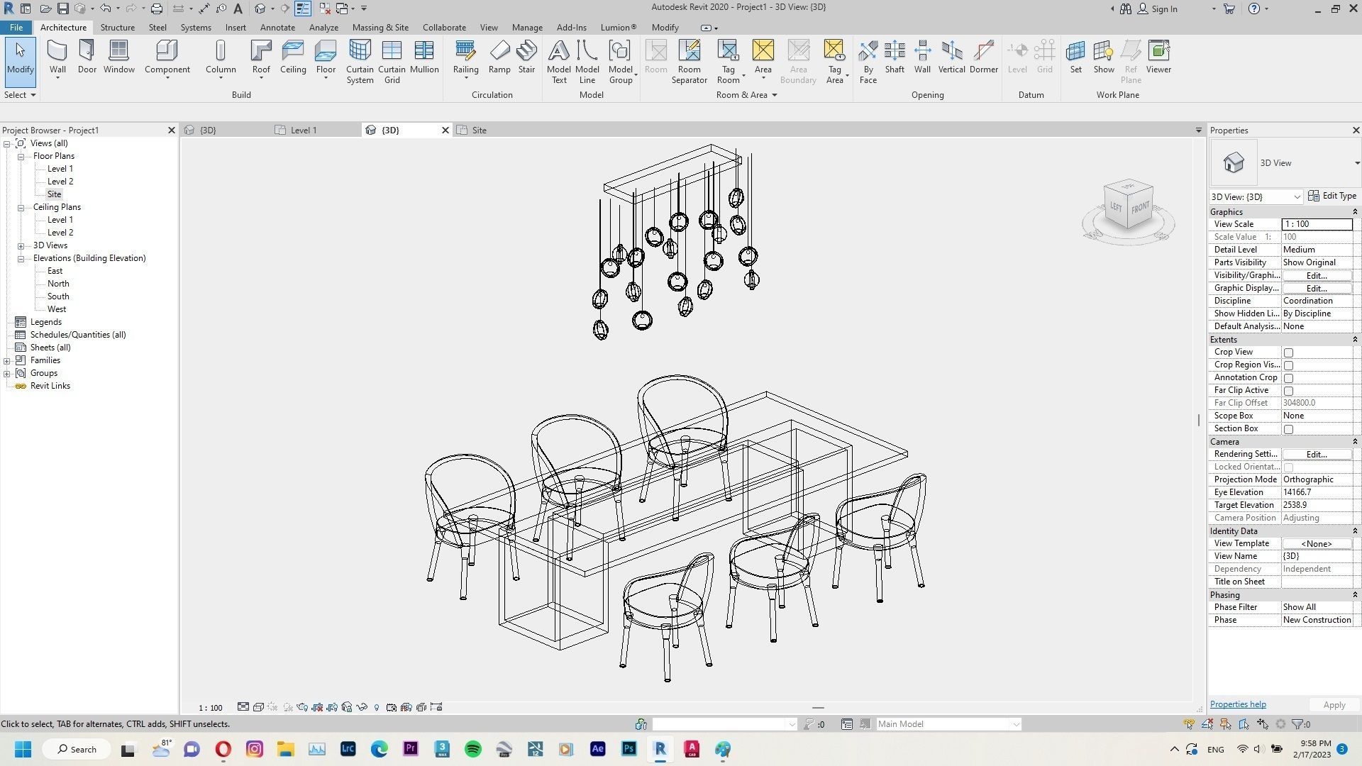Dining table Furniture Pack Revit Family Interior 3D model | CGTrader