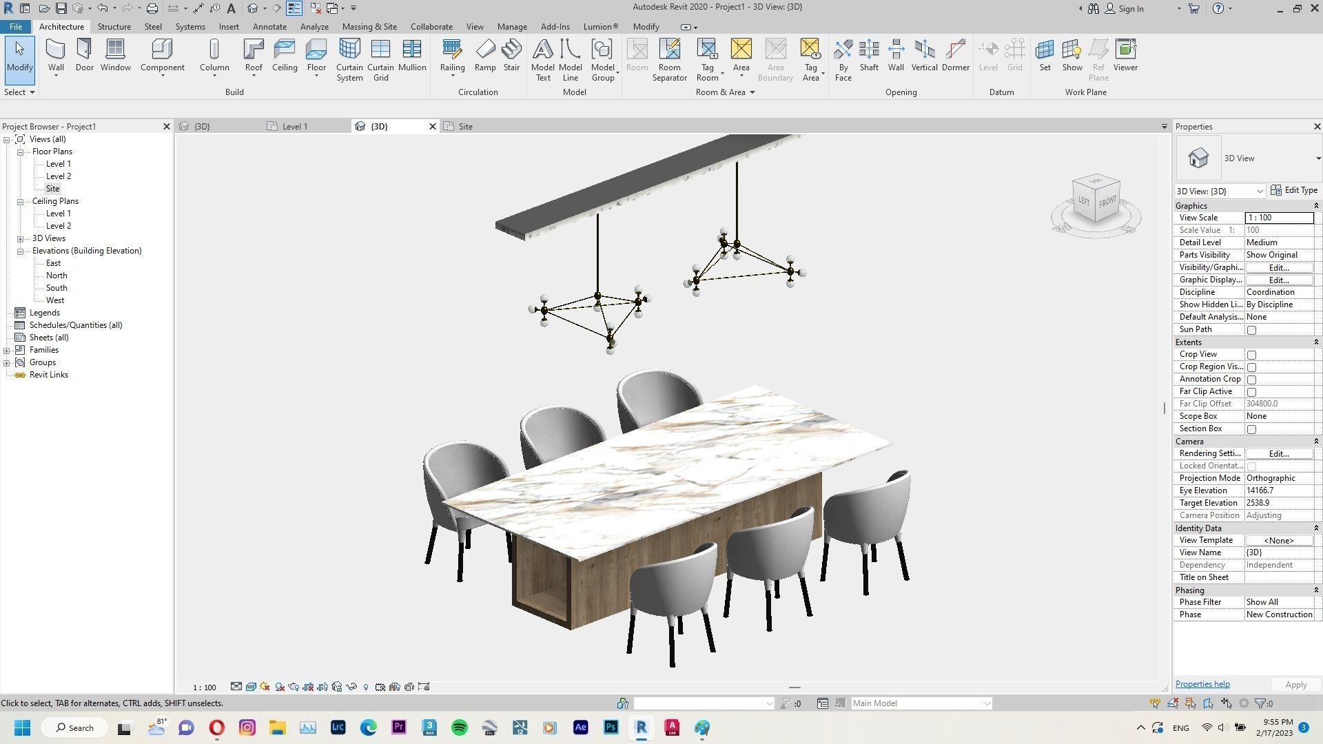 Dining table Furniture Pack Revit Family Interior 3D model | CGTrader