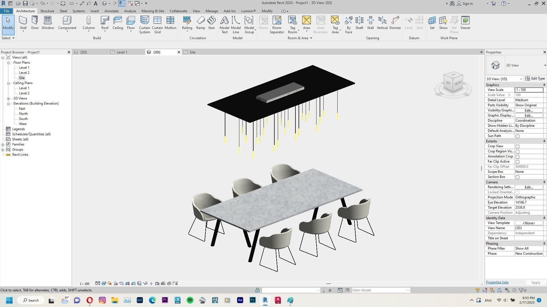 Dining table Furniture Pack Revit Family Interior 3D model | CGTrader