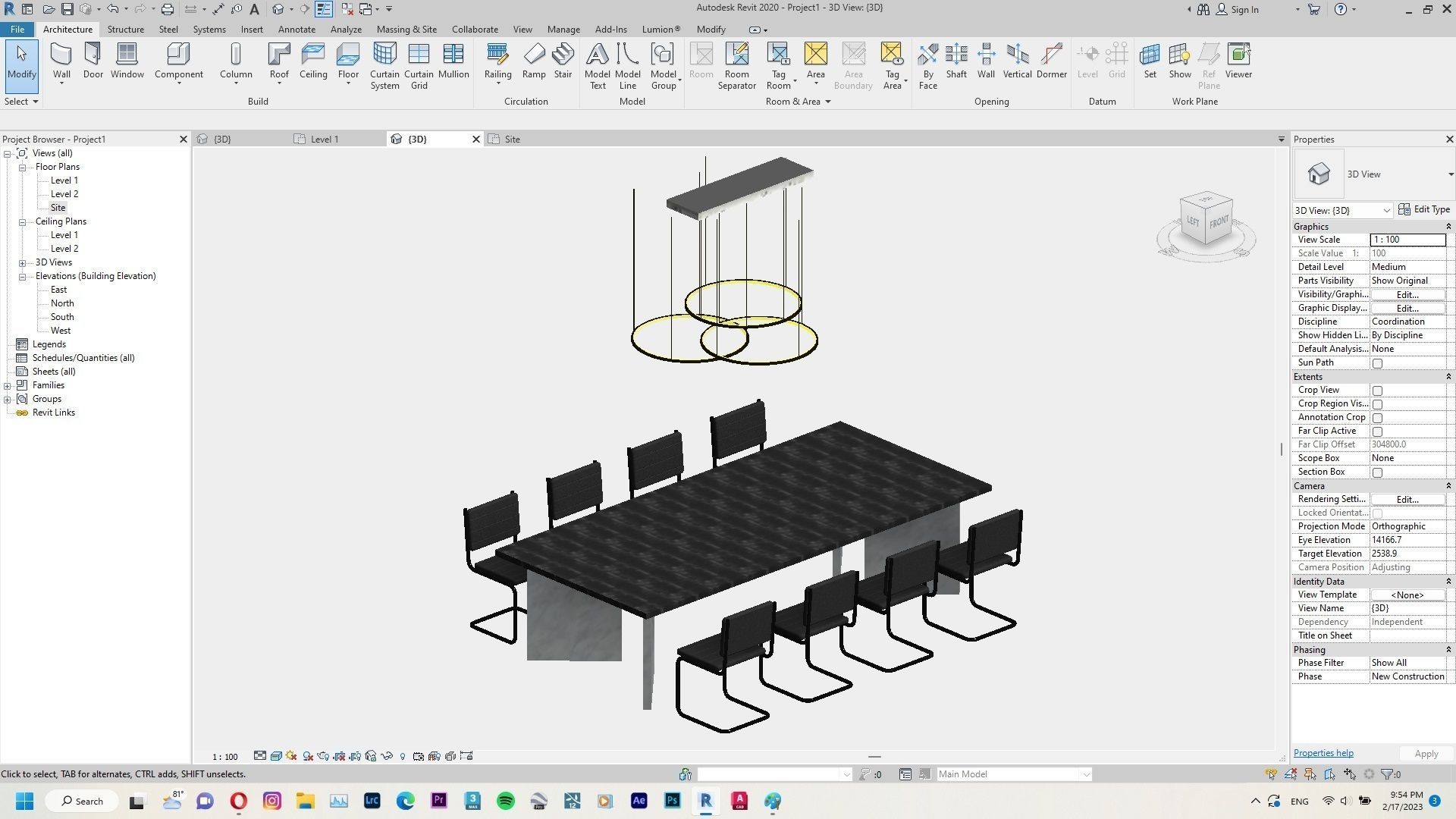 Dining table Furniture Pack Revit Family Interior 3D model | CGTrader