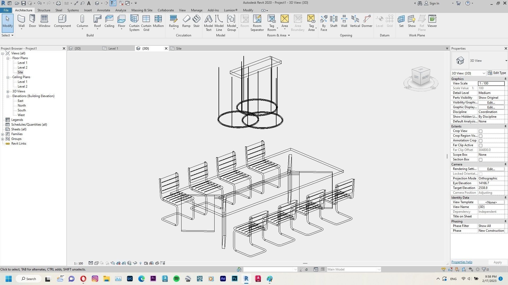 Dining table Furniture Pack Revit Family Interior 3D model | CGTrader