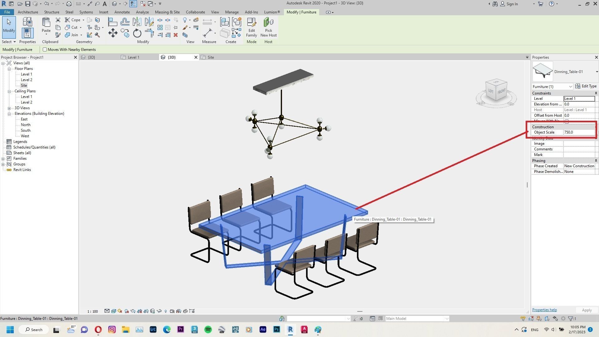 Dining table Furniture Pack Revit Family Interior 3D model | CGTrader