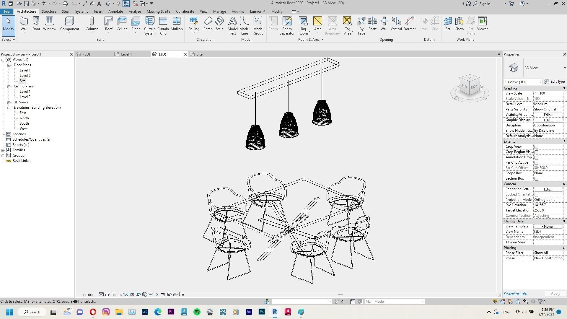 Dining table Furniture Pack Revit Family Interior 3D model | CGTrader