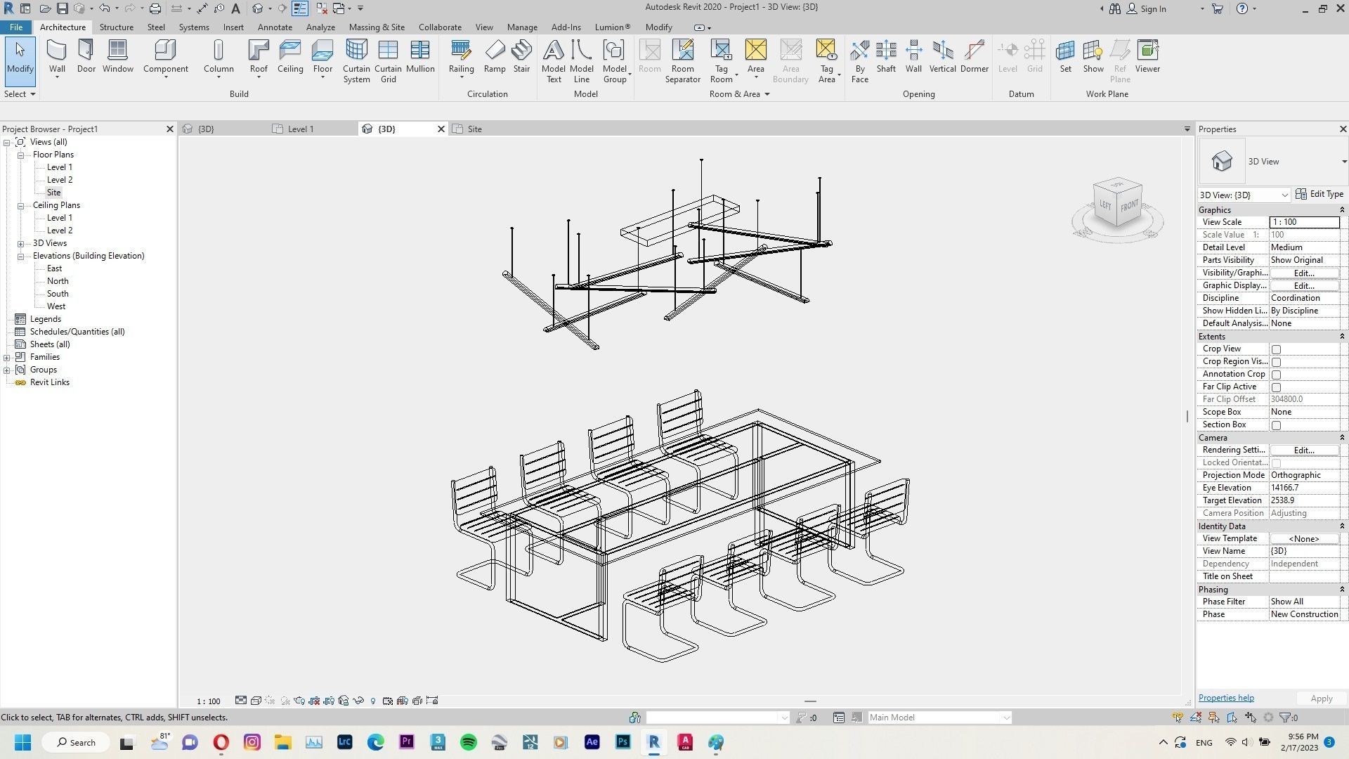 Dining table Furniture Pack Revit Family Interior 3D model | CGTrader