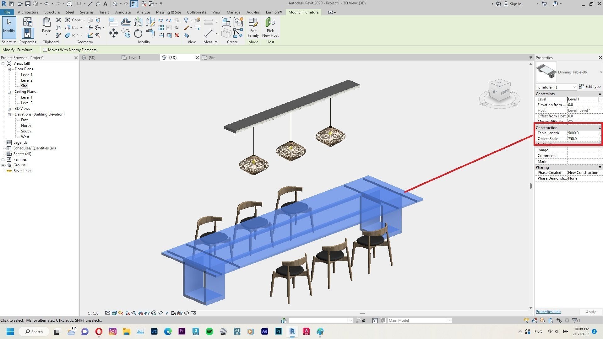 Dining table Furniture Pack Revit Family Interior 3D model | CGTrader