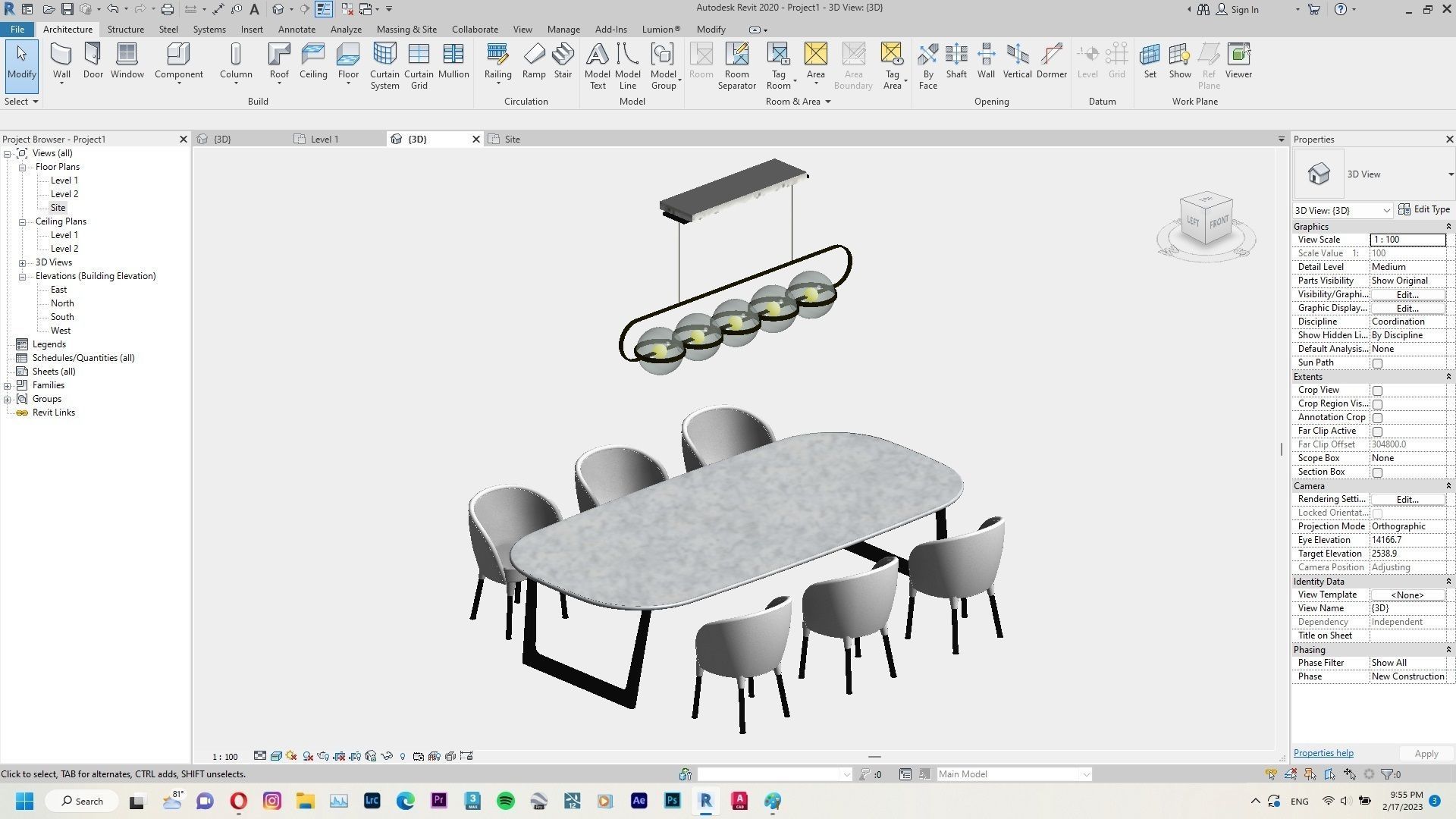 Dining table Furniture Pack Revit Family Interior 3D model | CGTrader
