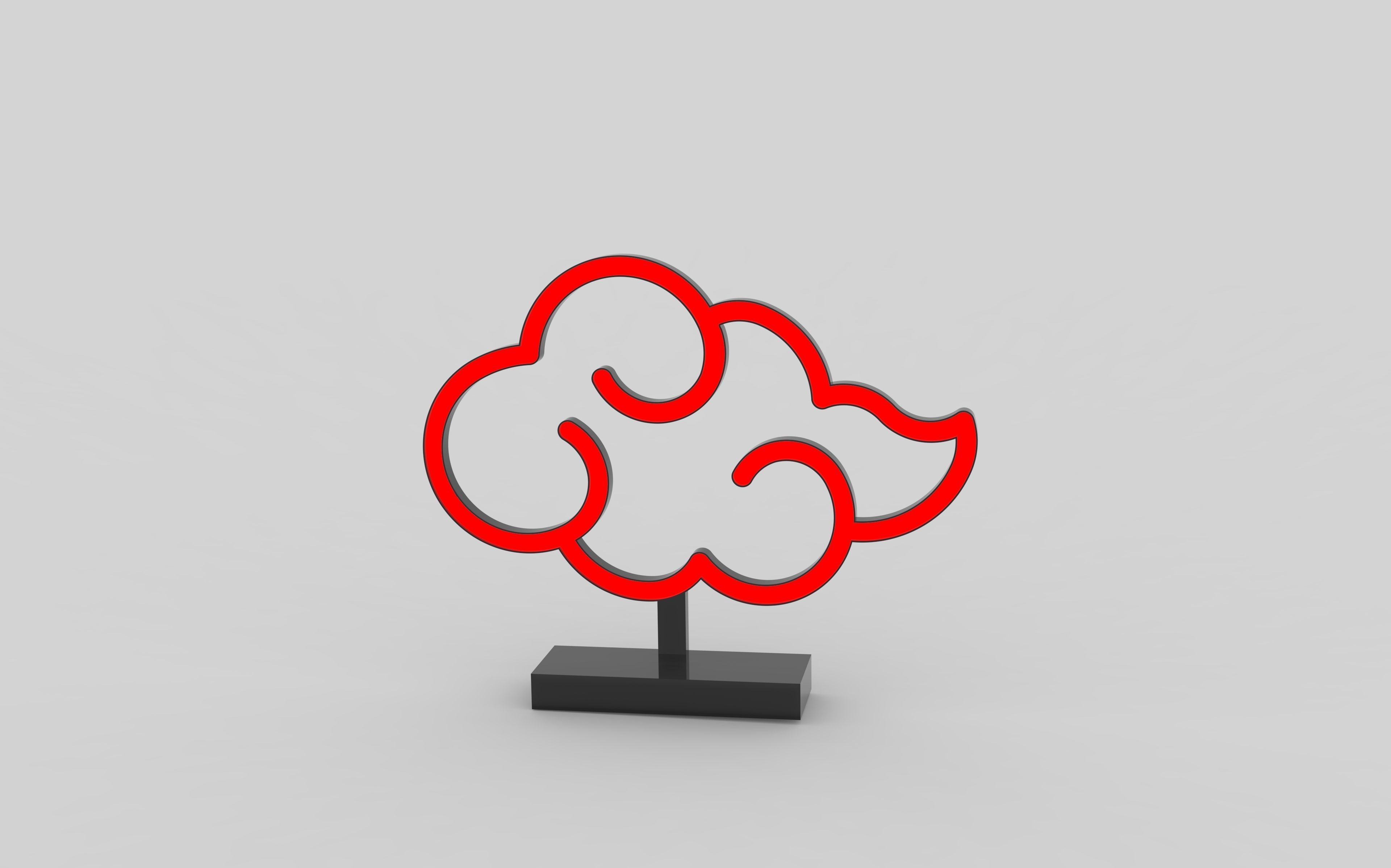 Akatsuki cloud neon sign holder 3D model | CGTrader