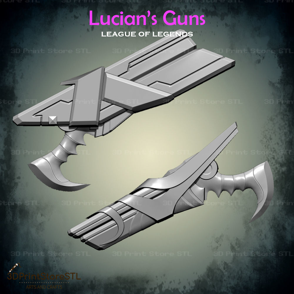 Lucians Guns Cosplay League Of Legends - STL File 3D model 3D printable ...