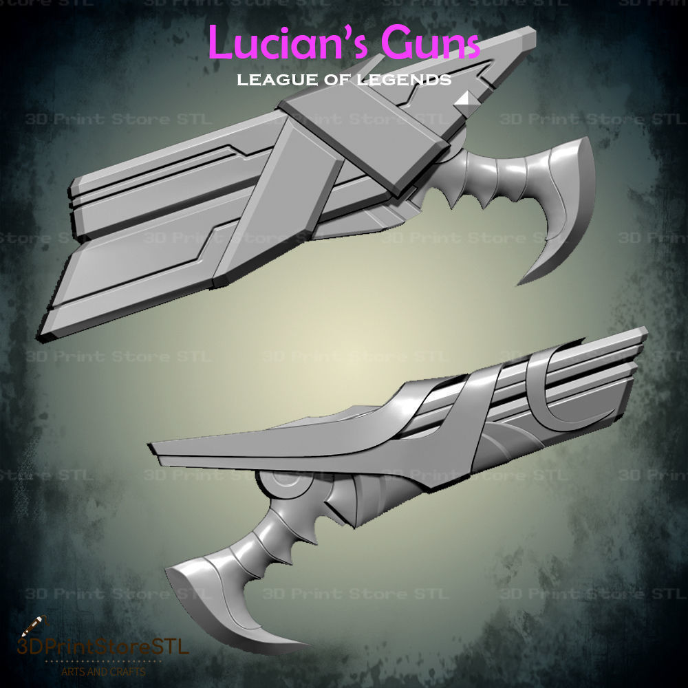 Lucians Guns Cosplay League Of Legends - STL File 3D model 3D printable ...